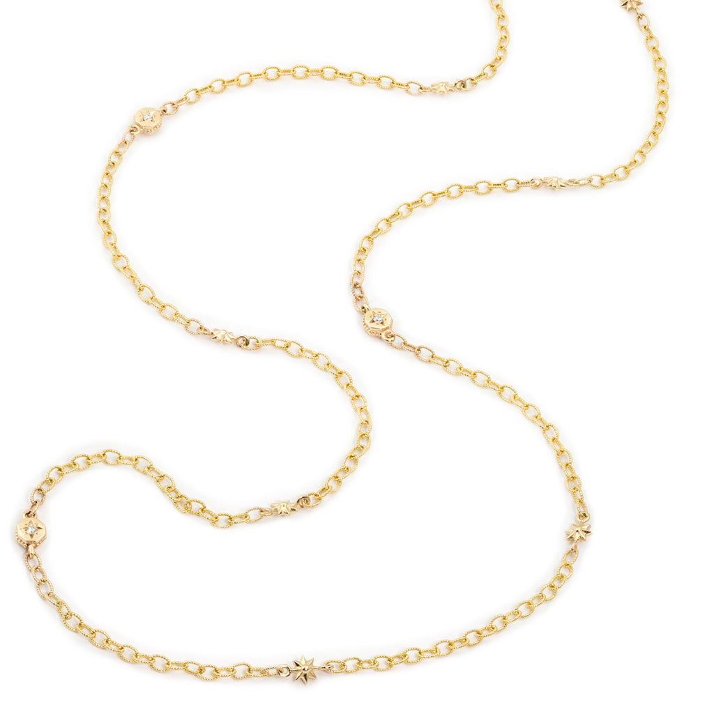 Gold Octagonal Starred & Star Link Chain Necklace – Katherine & Josephine