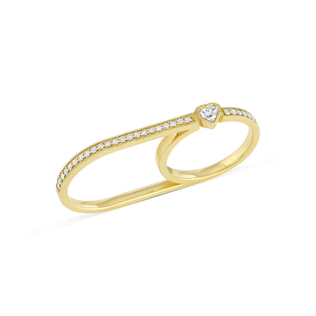 Double Finger Ring with Heart Shape – Katherine & Josephine